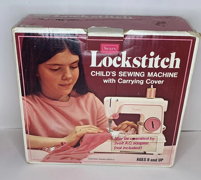 VINTAGE SEARS LOCKSTITCH Child’s Sewing Machine W/ Storage Case In ...