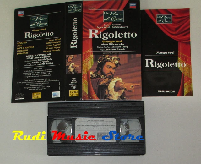 VHS RIGOLETTO LUCIANO Pavarotti CARTONATA UN PALCO ALL'OPERA (cl 2) no ...