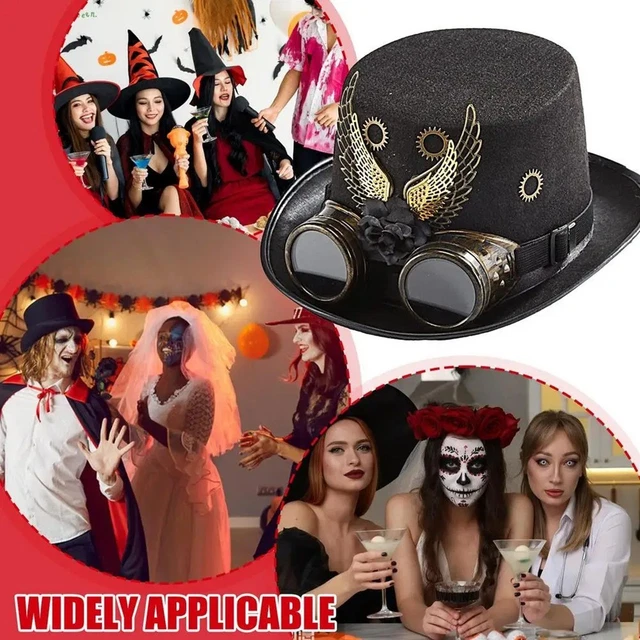 STEAMPUNK TOP HAT Vintage and Gear Hat Fancy Costume Retro Victorian ...