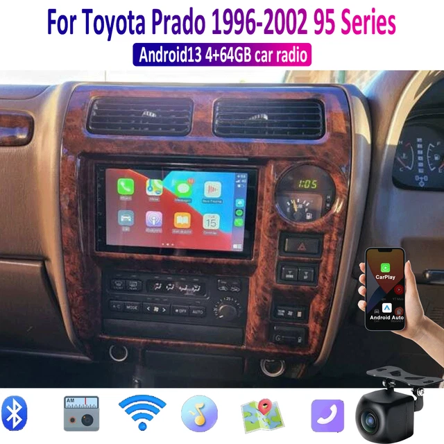 WIRELESS CARPLAY ANDROID auto head unit For Toyota Prado 1996-2002 95 ...