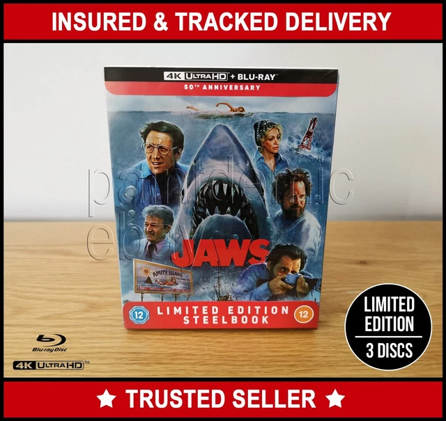 JAWS 4K UHD Blu-ray 50th Anniversary Limited Edition SteelBook - NEW, SEALED £46.99 - PicClick UK