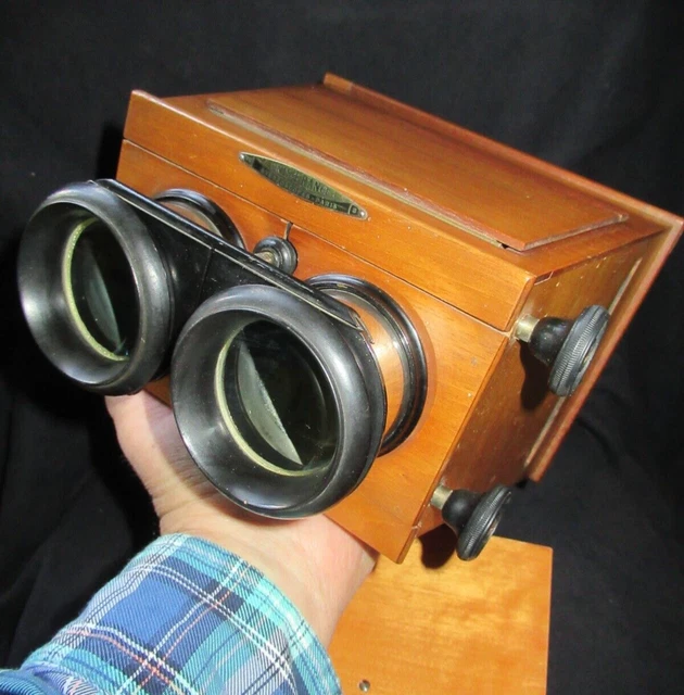 RARISSIME 15 X 10 cm ANCIEN VISIONNEUSE STEREO UNIS OLD VIEWER ALTER ...