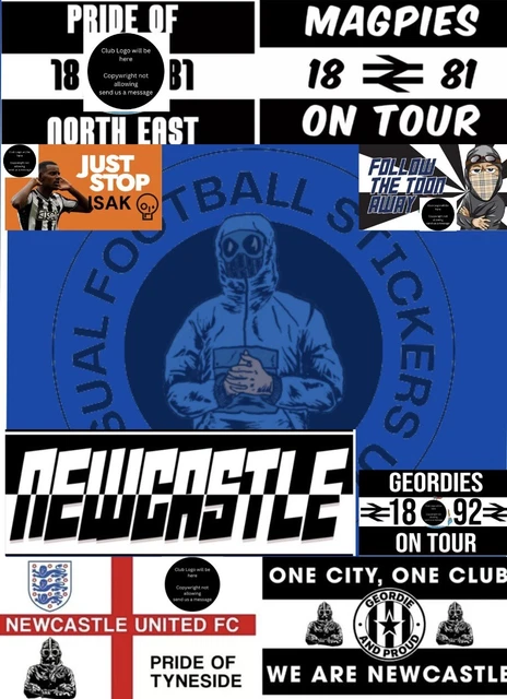 NEWCASTLE STICKERS (MESSAGE For All Designs) £4.00 - PicClick UK
