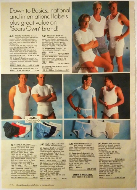 1991 - VINTAGE Paper Print Ad - Mens Underwear Shirt Brief Fruit Of The ...