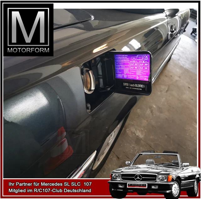 AUFKLEBER REIFENDRUCK TANKDECKEL Klappe Mercedes SL R107 107 fuel cap ...