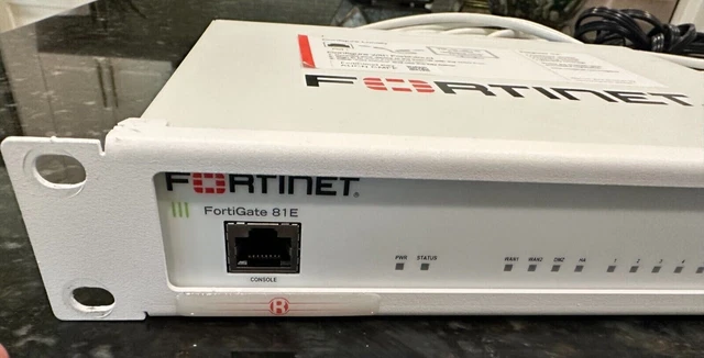 FORTINET FORTIGATE FG-81E Firewall LAN Port Switch w/AC Adapter & Rack ...
