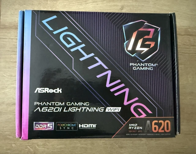 ASROCK PHANTOM GAMING A620I Lightning WiFi Mini-ITX AM5 DDR5 M.2 PCIe £ ...