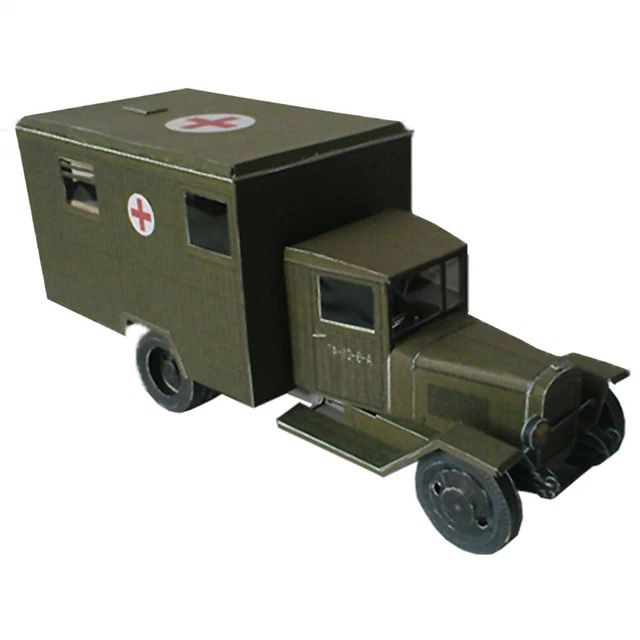 1/43 WWII ZIS-44 Battlefield Ambulance Army Truck Paper Model ...