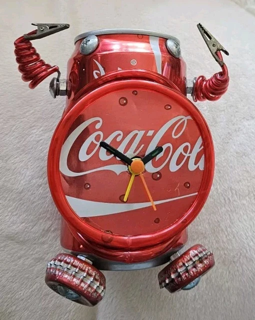 VINTAGE COCA COLA Can Clock Robot Real Tin Very Retro £28.28 - PicClick UK