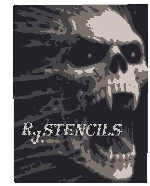 MULTILAYER STEP BY STEP airbrush stencil SCARY SKULL 1 MYLAR £14.99 ...