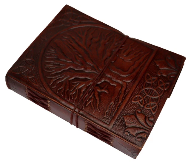 TREE EMBOSSED VICTORIAN Style Handmade Leather Cover Diary Note Book ...