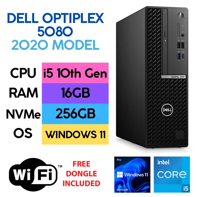 DELL OPTIPLEX SFF 5080 i5 10th Gen 16GB 256GB NVMe Windows 11 M2 ...