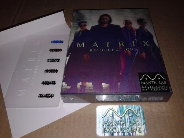 THE MATRIX RESURRECTIONS 4K Steelbook Double Lenticular FullSlip Manta ...