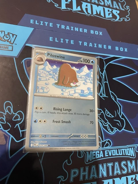 PILOSWINE PHANTASMAL FLAMES 2025 Base/Parallel Set Pokemon Card 022/094 ...