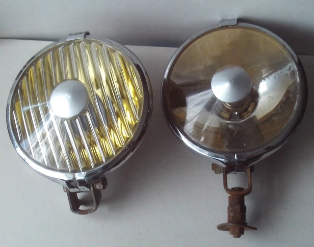 VINTAGE RAYDYOT CLASSIC Car Spot Lights x 2 Driving / Fog Chrome Glass ...