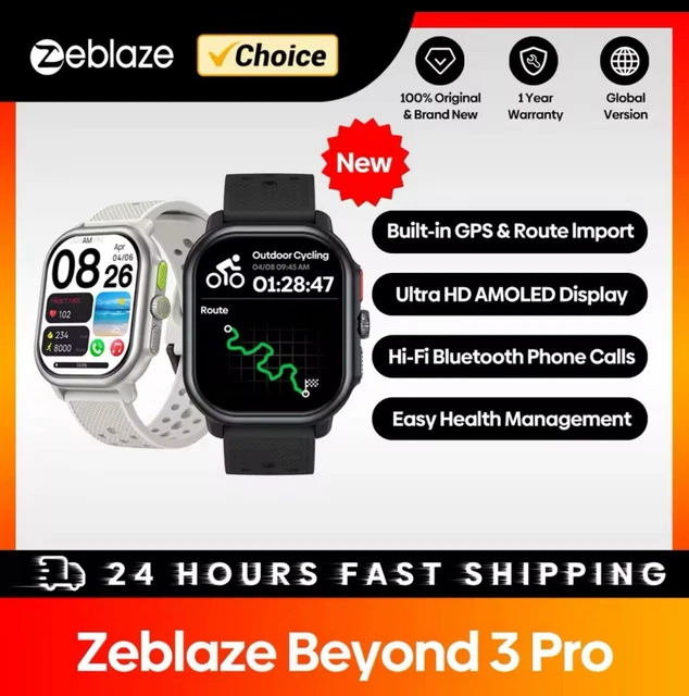 SMARTWATCH NEW ZEBLADE Beyond 3 Pro GPS Amoled Display 2.15” Chiamate ...