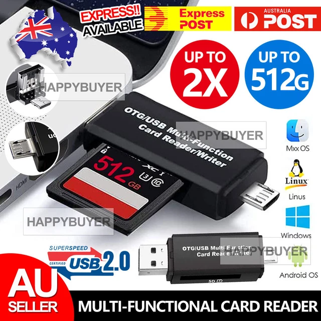 MICRO USB OTG to USB 2.0 Adapter SD/Micro SD Card Reader For ...