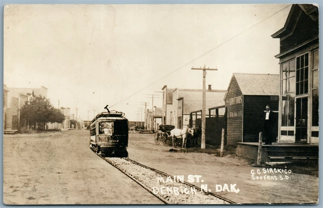 DENBIGH ND MAIN Street Scene Trolley Antique 1912 Photomontage Real ...