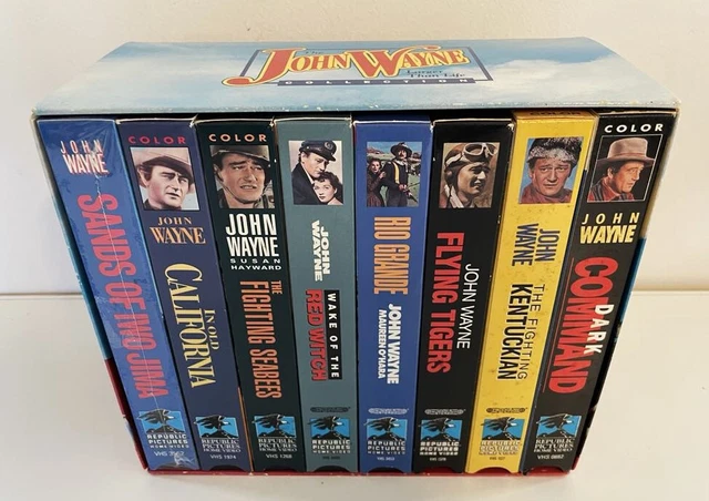 THE JOHN WAYNE Larger Than Life Collection VHS Boxed Set of 8 Tapes £10 ...