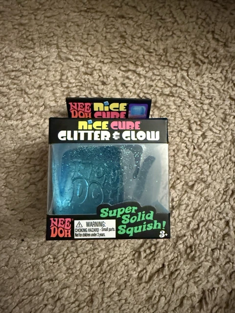 NEE DOH NICE Cube Glitter & Glow Super Solid Squish Squeeze Toy Lot of ...
