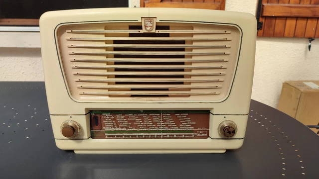 POSTE RADIO À lampes PHILIPS Vintage TSF tuner FM MP3 BLUETOOTH cadeau ...