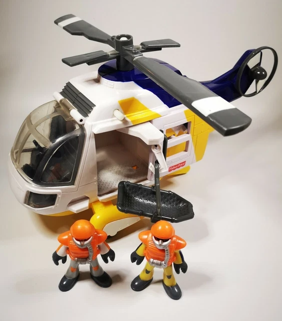 FISHER-PRICE IMAGINEXT SEA Rescue Coastguard Helicopter (two figures ...