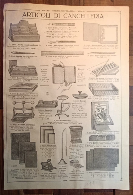 ARTICOLI DI CANCELLERIA,CARTE Lettera e Chincaglierie-Milano 1924 ...