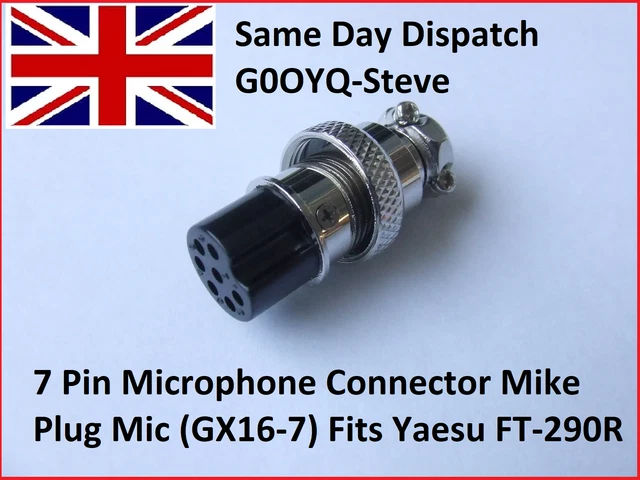7 PIN MICROPHONE Connector Mike Plug Mic (GX16-7) Fits Yaesu FT-290R $5 ...