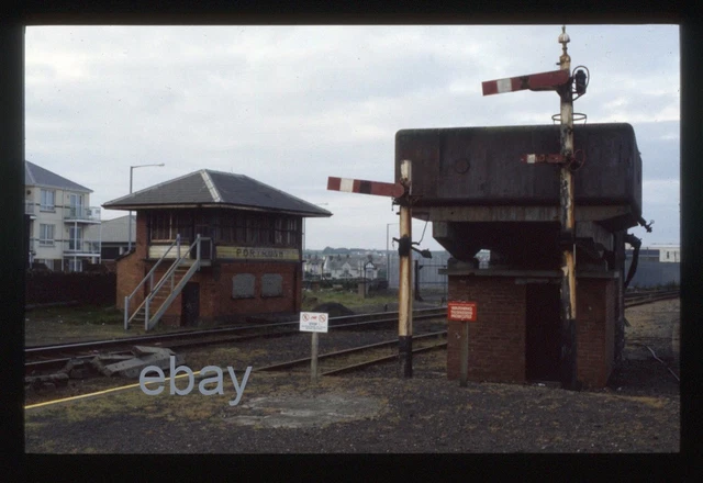 ORIGINAL SLIDE-IRISH RAILWAYS-SIGNAL Box, Water tank at Portrush ...