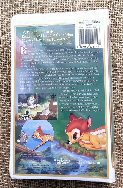 NEW 1997 SEALED Walt Disney Bambi VHS 55th Anniversary £7.99 - PicClick UK