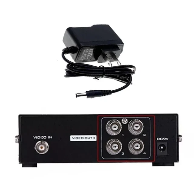 NEW 1 IN 4 out BNC Splitter Box 4-Port Signal Distributor For TV ...