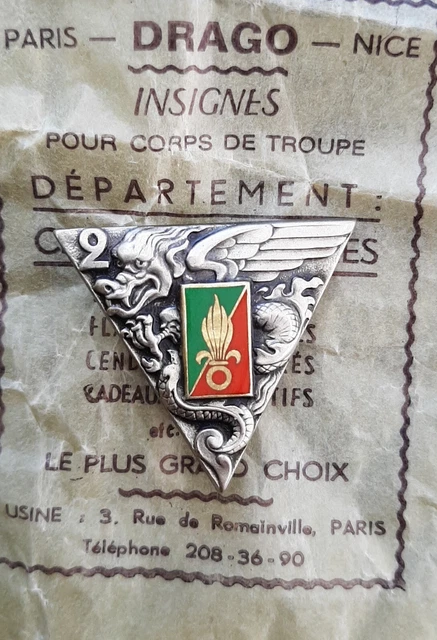 INSIGNE 2° BEP / REP PARACHUTISTE Indochine LÉGION ÉTRANGÈRE Retirage ...