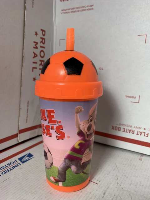 VTG CHUCK E Cheese Soccer Ball Plastic Sipper Cup Travel Tumbler with ...