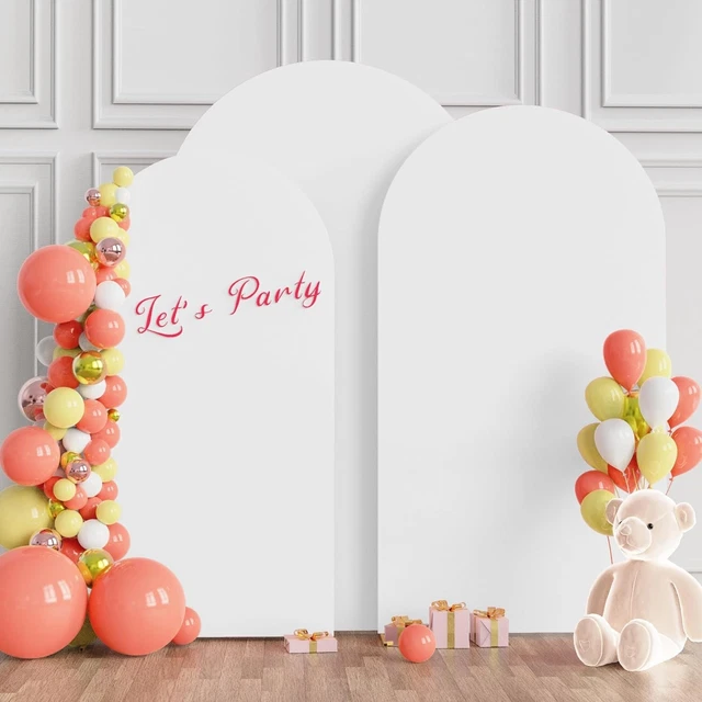 WEDDING ARCH COVER Set of 3 (7.2FT, 6.6FT, 6FT) Spandex Fitted Stand ...