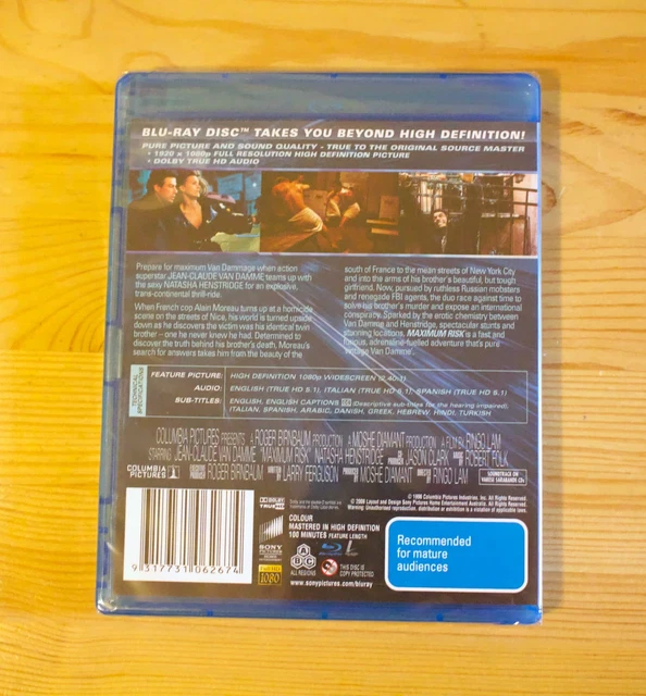 MAXIMUM RISK BLU-RAY Ringo Lam Jean-Claude Van Damme Brand New Region Free $24.99 - PicClick CA