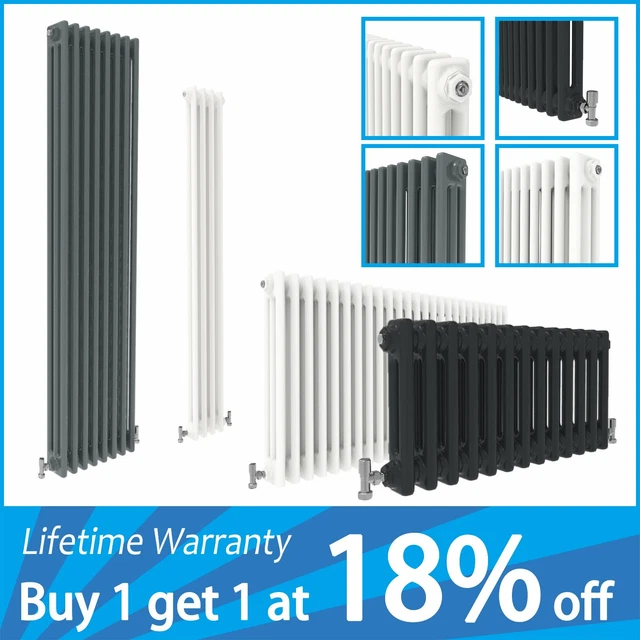 CAST IRON STYLE Traditional 2 3 Column Radiator Horizontal Vertical ...