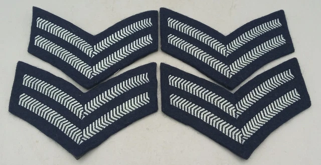 4 X GENUINE British RAF Corporal Rank Stripes / Chevrons / Badges ...