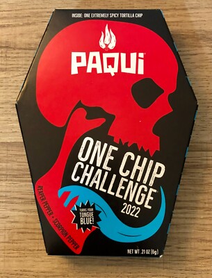 PAQUI 2022 ONE Chip Challenge Coffin Scorpion + Reaper Pepper Blue NEW ...