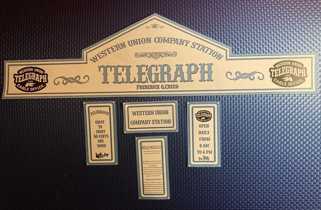 PLAYMOBIL WESTERN * Telegraph *autocollant - Sticker Maison Western EUR ...