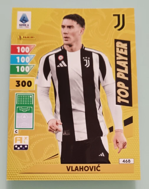 DUSAN VLAHOVIC JUVENTUS TOP PLAYER Card Calciatori Panini Adrenalyn XL ...