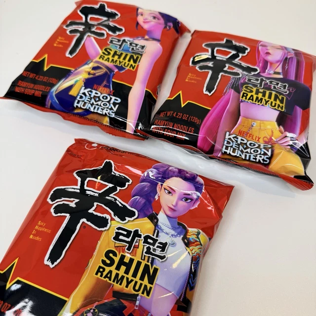 K-POP DEMON HUNTERS Shin Ramyun Ramen – 3 Pack Nongshim Limited Edition ...