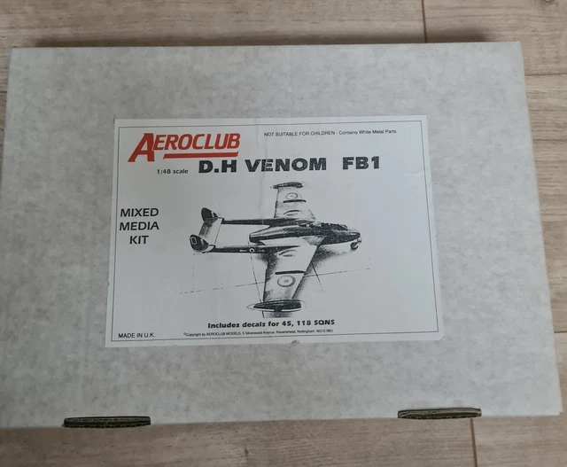 RARE AEROCLUB 1/48 DH Venom FB1 Mixed Media Kit New Complete Includes ...