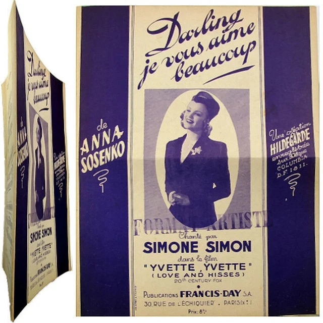 PARTITION DARLING TI Amo Molto 1937 Anna Sosenko Simone Simon Yvette ...