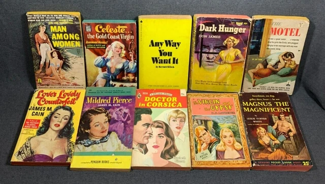 10 ADULT PAPERBACK Book Lot PA Sleaze Erotica Vintage Pulp Cover Art ...