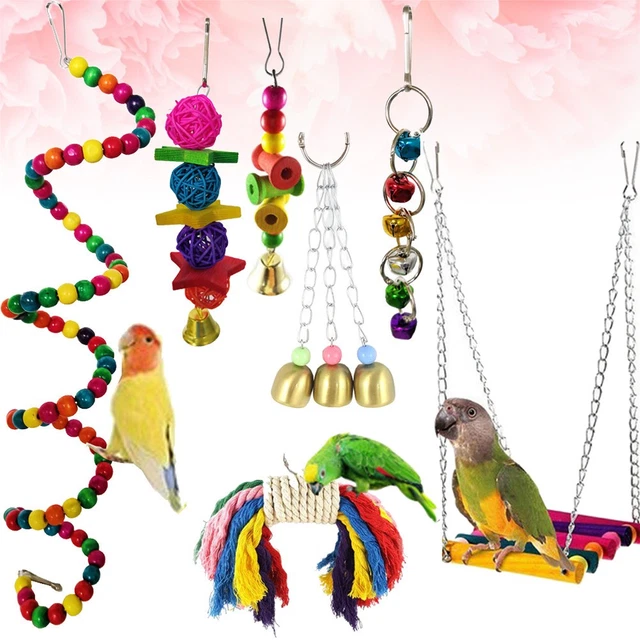 7PCS COMBINATION PARROT Toy Bird Articles Parrot Bite Toy Bird Toys ...