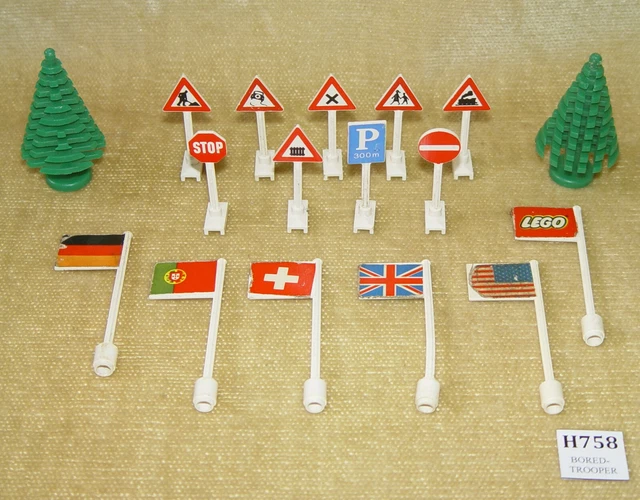 SET LEGO: SUPPLEMENTARI: 939-1 Bandiere, Alberi e Segnaletica Stradale ...