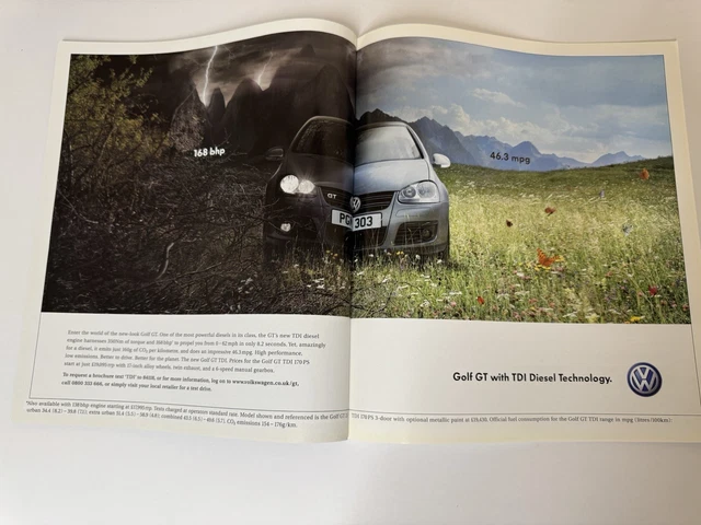 ORIGINAL MK5 VW Golf GT Magazine Advert Man Cave Wall Art Frame Ready ...