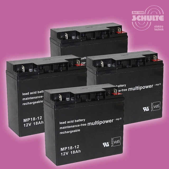 AKKU-SATZ USV BATTERIEN für APC SU2200XL, 4 Stück MP18-12 VdS 12V 18Ah ...