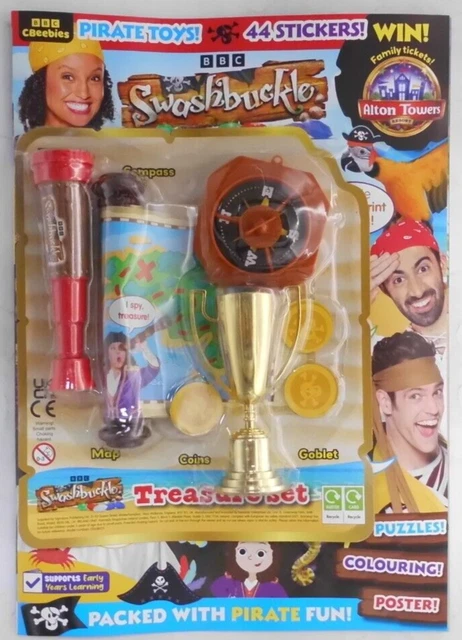 BBC CBEEBIES SWASHBUCKLE magazine #24 2024 Stories, 44 Stickers ...
