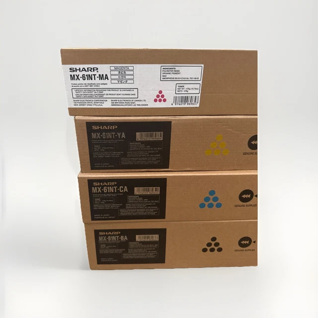 SHARP MX-61NT-BA, MX-61NT-CA, MX-61NT-MA, MX-61NT-YA Full CMYK Toner ...